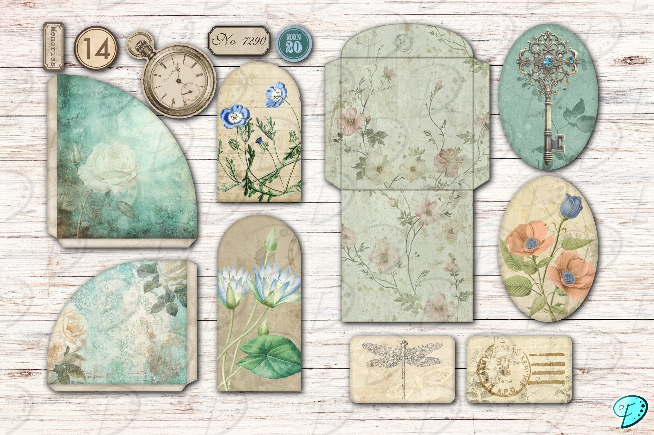 Easy-peasy Charming Chic Printable Folio Mini Kit Ephemera Vintage ...