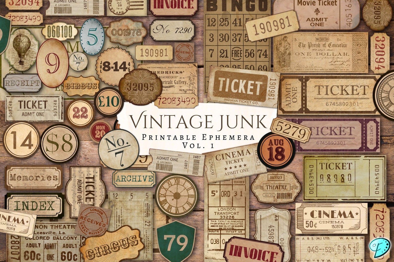 Vintage Junk Ephemera Printables Vol. 1 Antique Aged Printable Junk ...