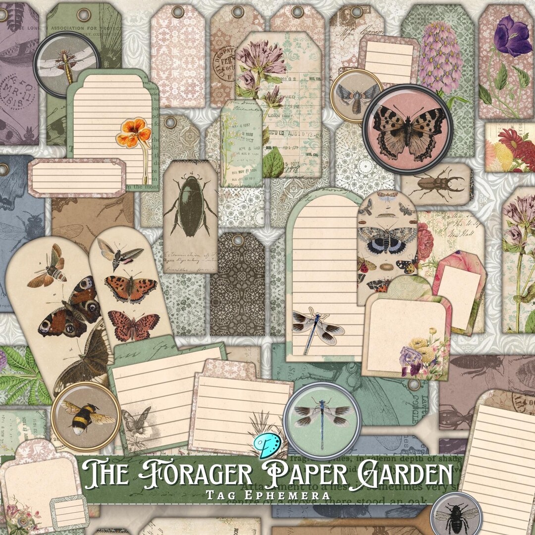 The Forager Paper Garden Tag Ephemera | Digital | Nature | Scrapbook ...