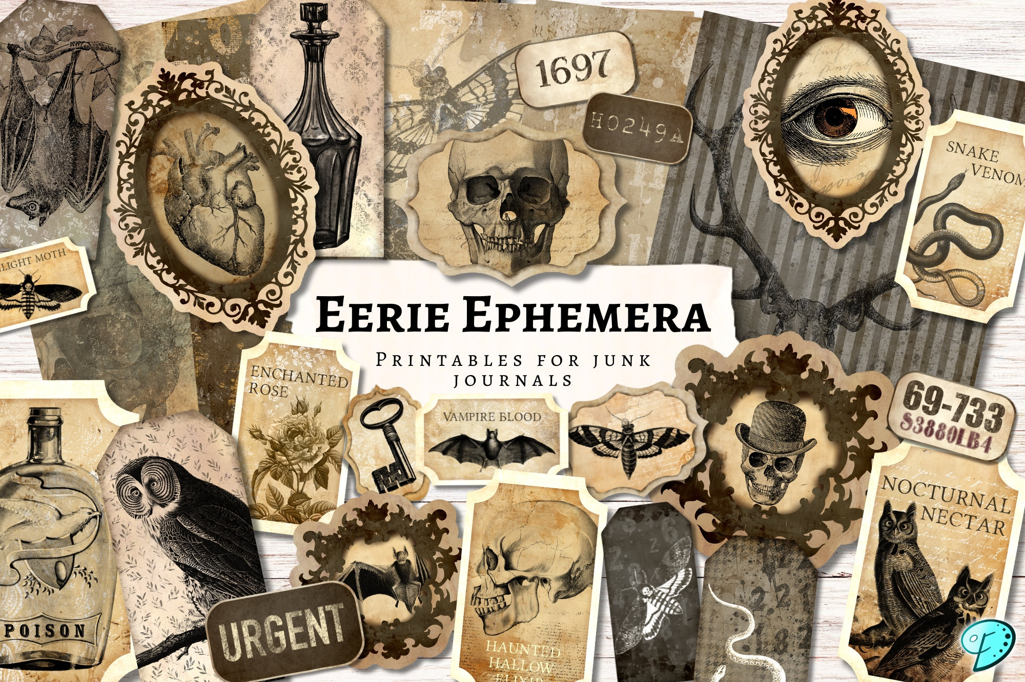 Eerie Ephemera Printables | Junk Journal | Scrapbook | Digital ...