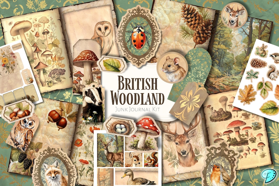 British Woodland Junk Journal Kit | Ephemera | Antique | Vintage ...