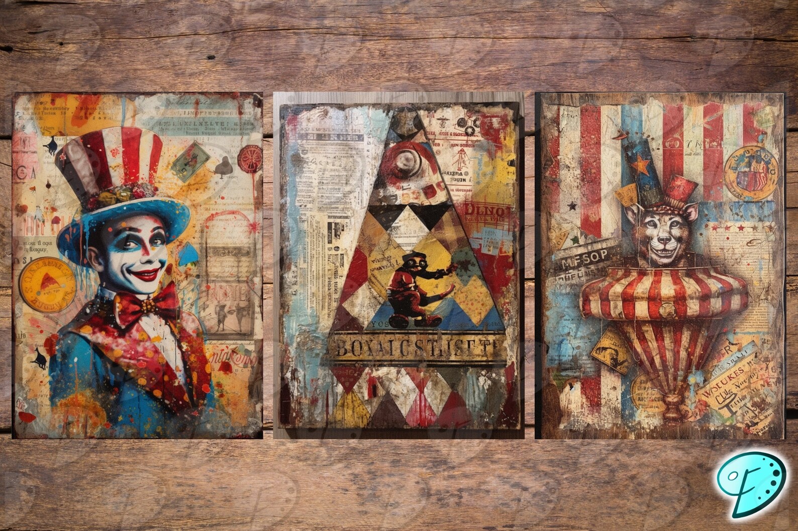 Carnival Magic Vintage Printable Digital Papers: Scrapbook Paper ...