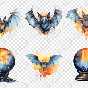 Moonlit Magic Spooky Watercolor Clipart Digital Pack | Printable | PNG ...