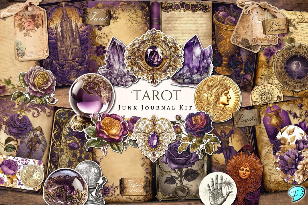 Tarot Junk Journal Kit | Vintage | Ephemera | Fussy Cut | Clipart ...