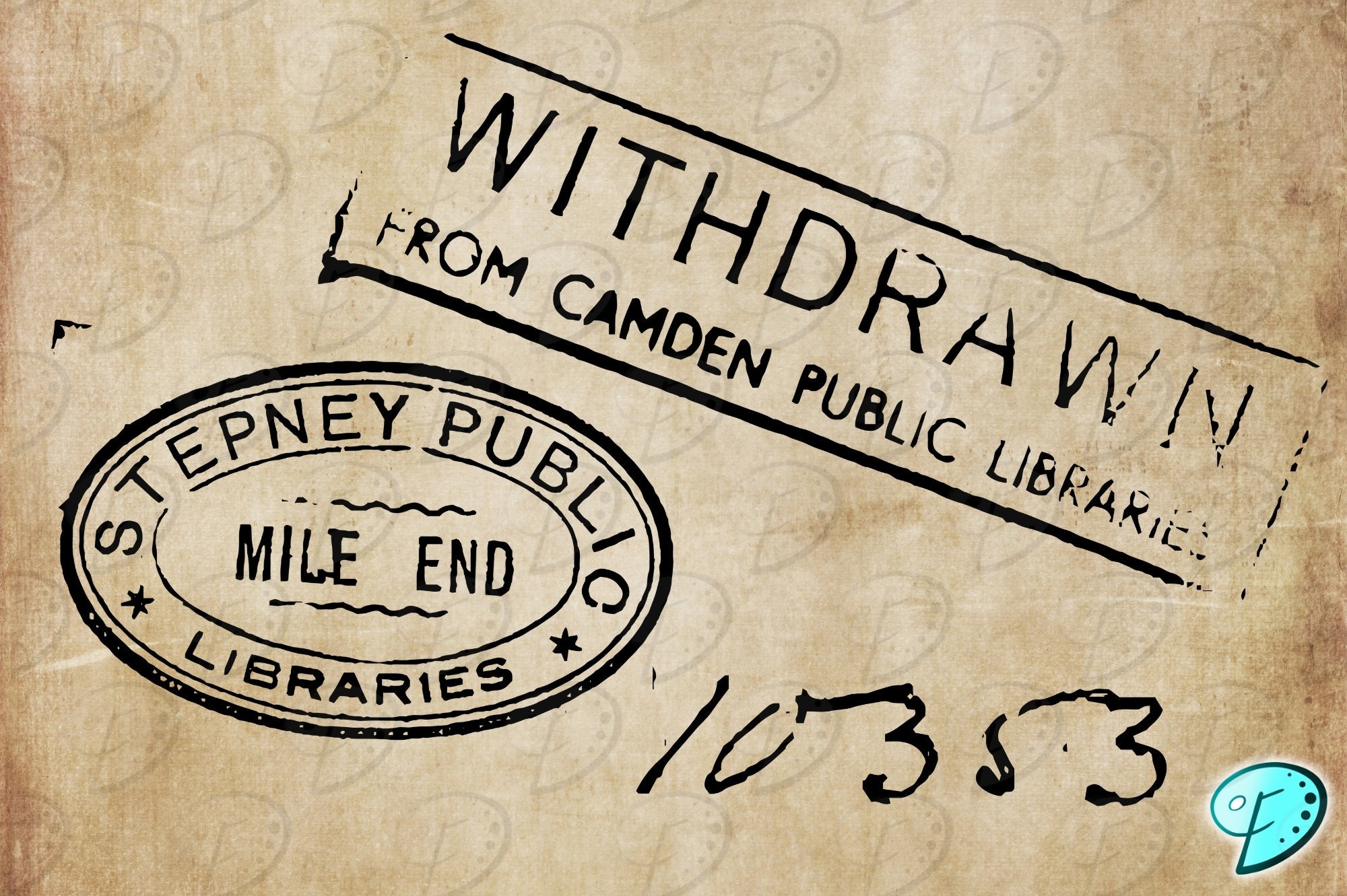 Library Book Stamps SVG & PNG Bundle | Digital | Overlay | Distressed ...