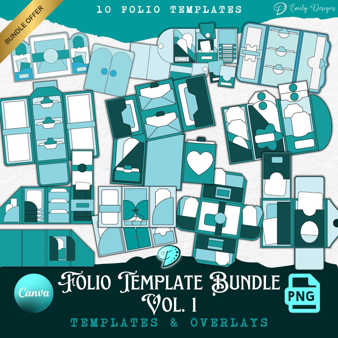 Folio Template Bundle Vol. 1 | Junk Journal | Ephemera | Printable ...