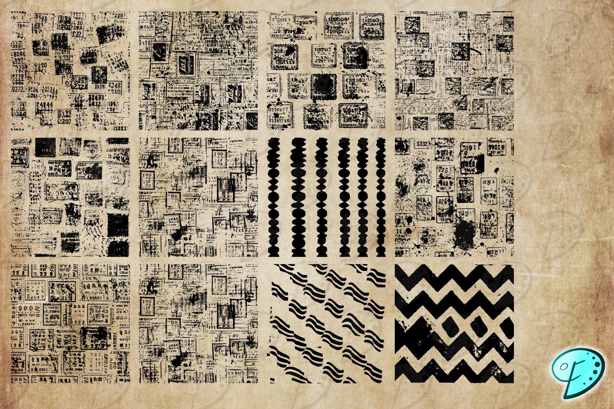 Distressed Stamps Collection Vol. 1 Digital Overlay Distressed Junk ...