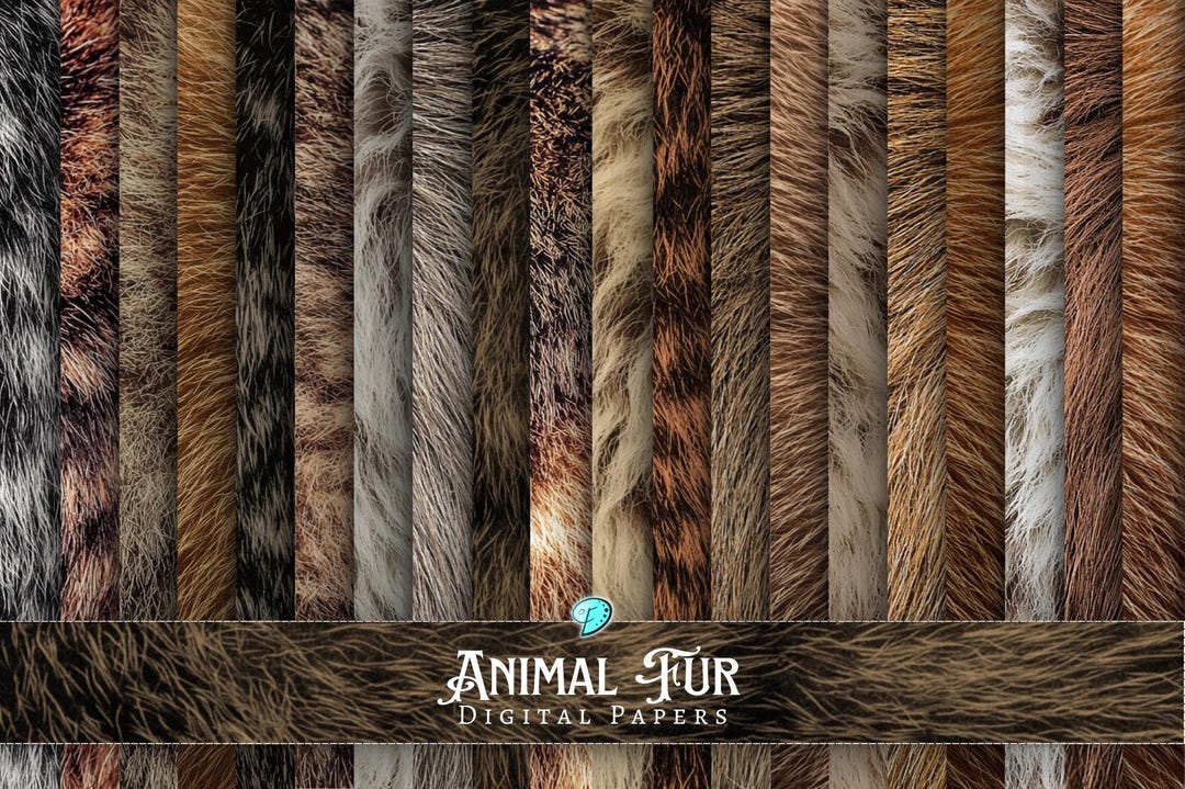 Animal Fur Digital Paper | Ephemera | Vintage | Scrapbook | Journal ...
