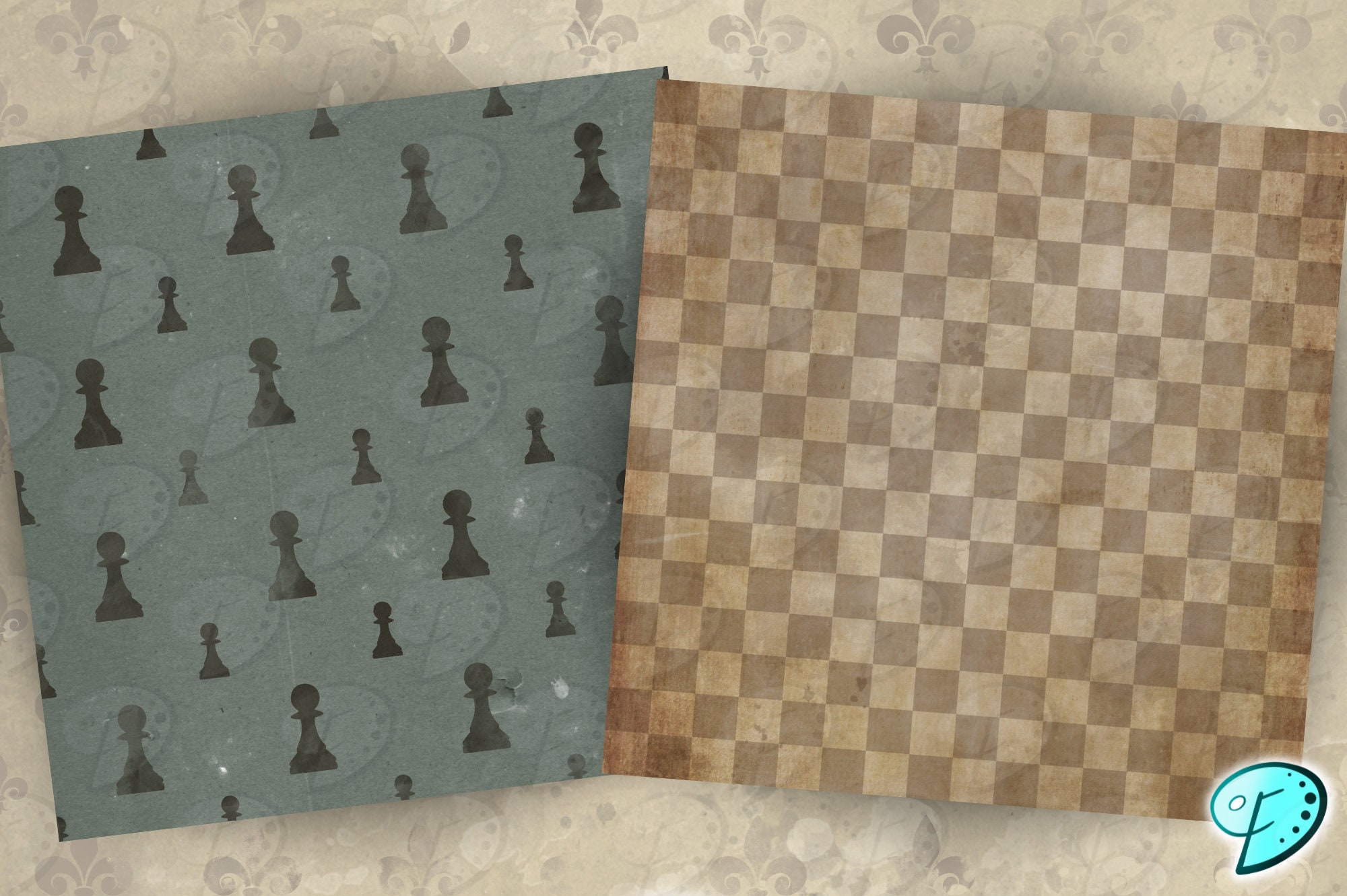 Vintage Chess Digital Papers Printable Ephemera Junk - Etsy