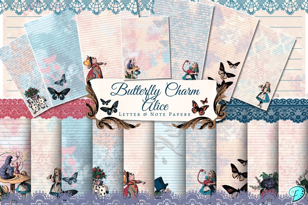Butterfly Charm Alice Letter and Note Paper | Ephemera | Antique ...