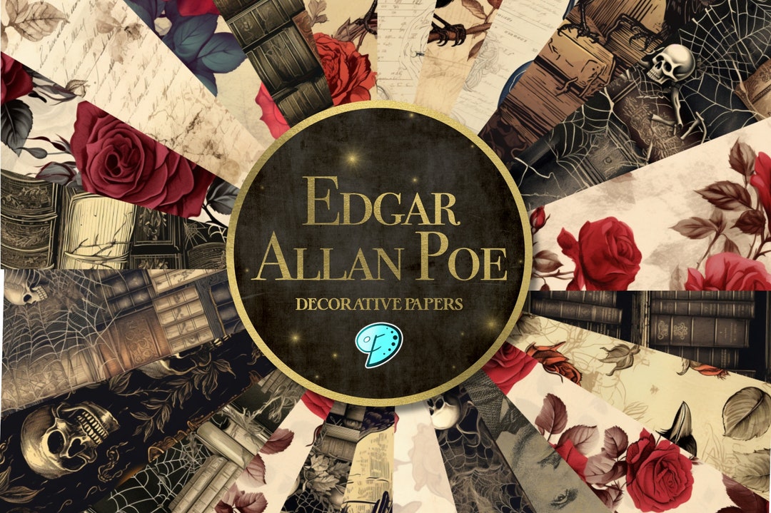 Edgar Allan Poe Seamless Pattern Papers | Digital | Ephemera | Junk ...