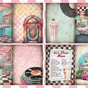 Retro Diner Junk Journal Kit | Ephemera | Antique | Vintage | Scrapbook ...