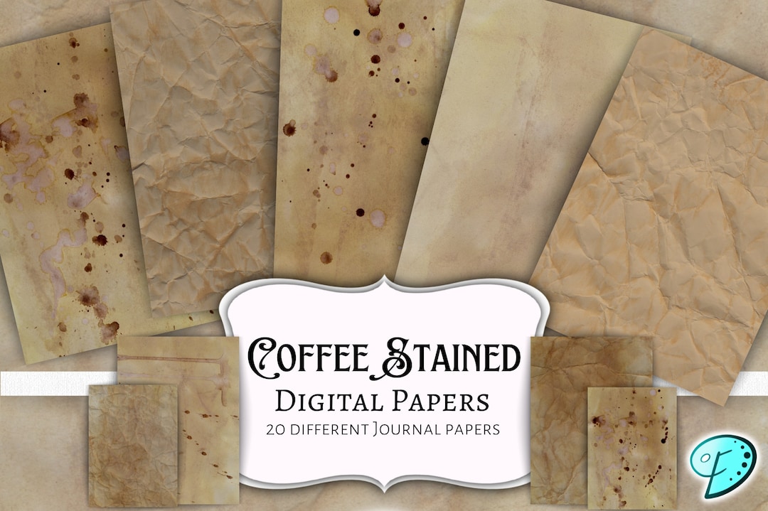 Coffee Stained Journal Pages | Digital | Ephemera | Junk Journal ...