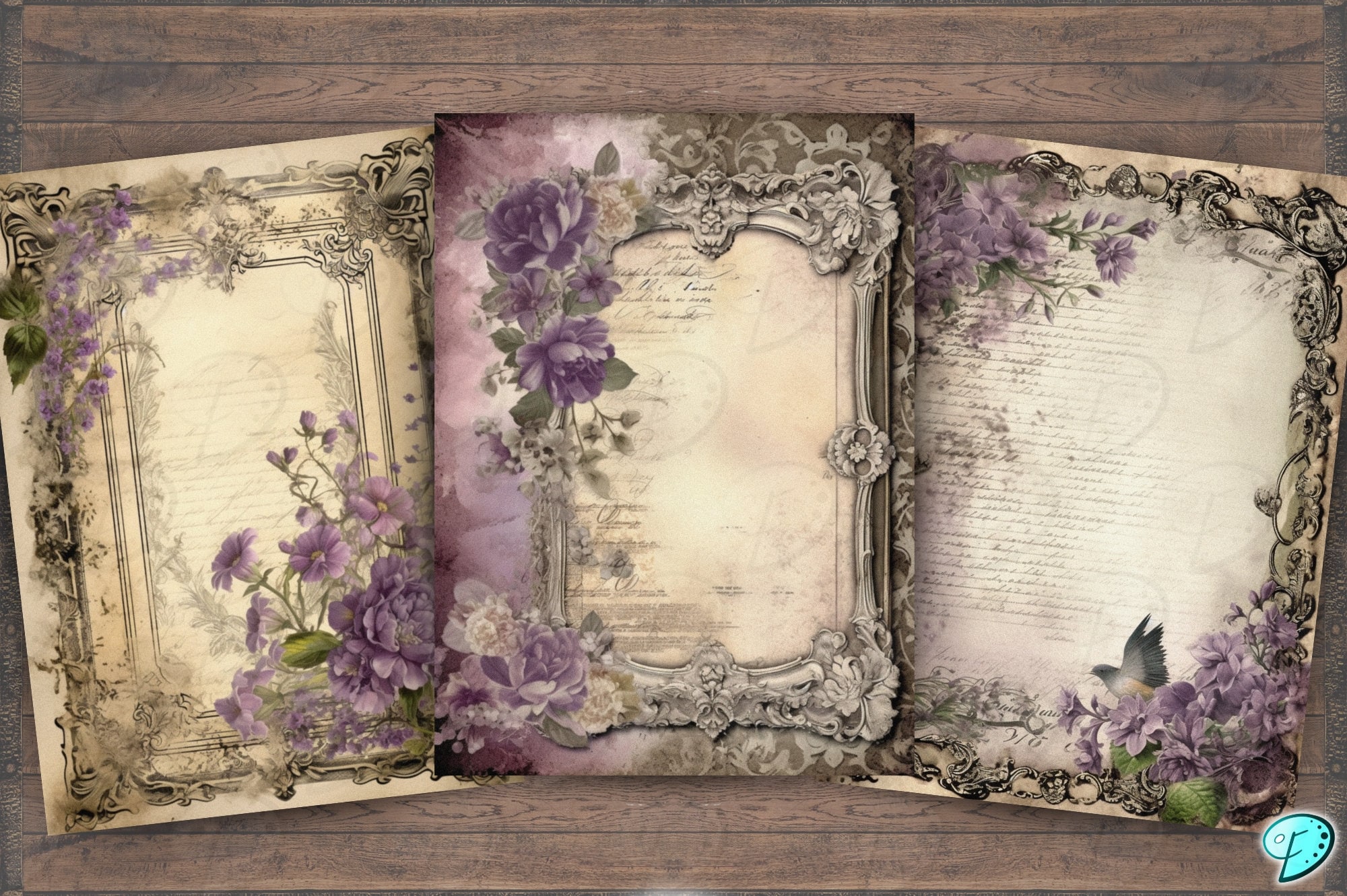 Lavender Delight Junk Journal Pages Ephemera Antique Vintage Scrapbook ...