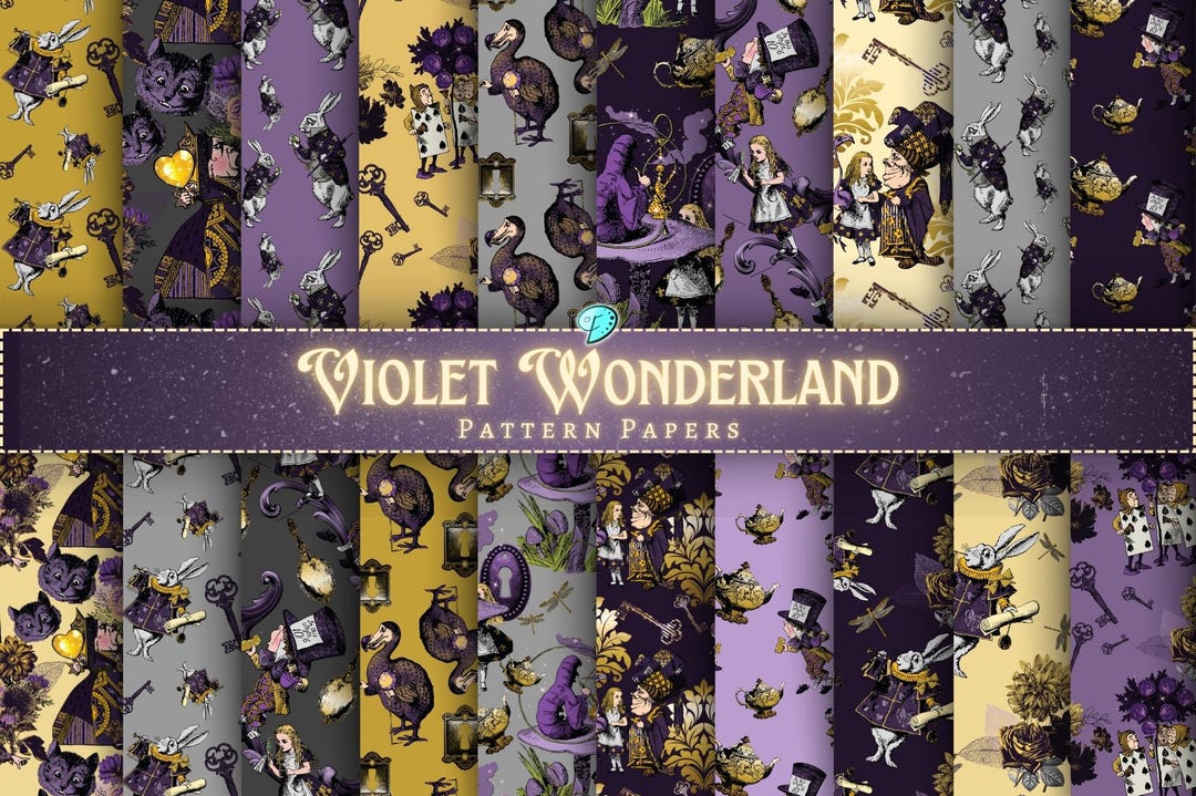 Violet Wonderland Pattern Papers | Ephemera | Vintage | Scrapbook ...