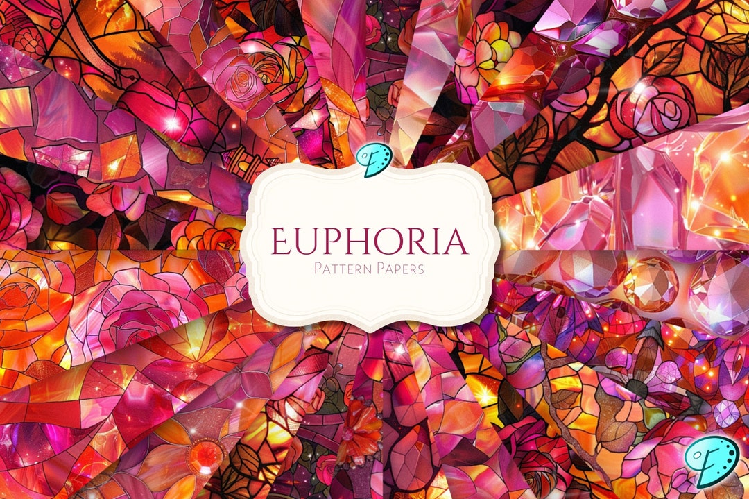 Euphoria Printable Digital Papers: Scrapbook Paper, Printable Paper ...