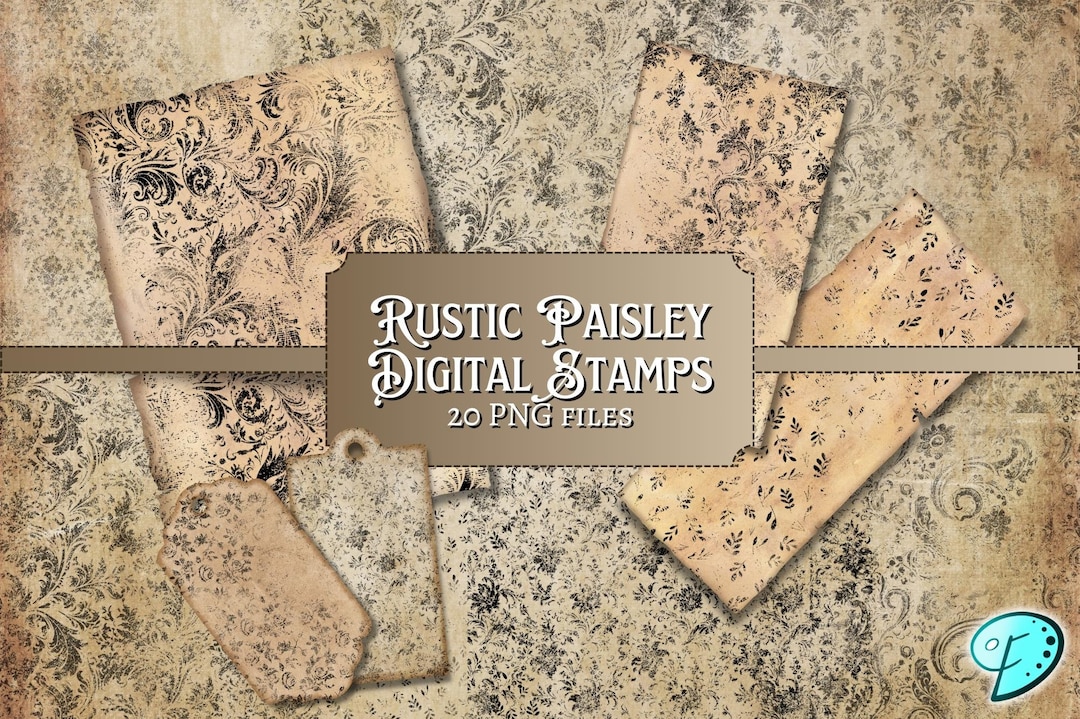 Rustic Paisley Digital Stamps | Pattern | Background | Overlay ...
