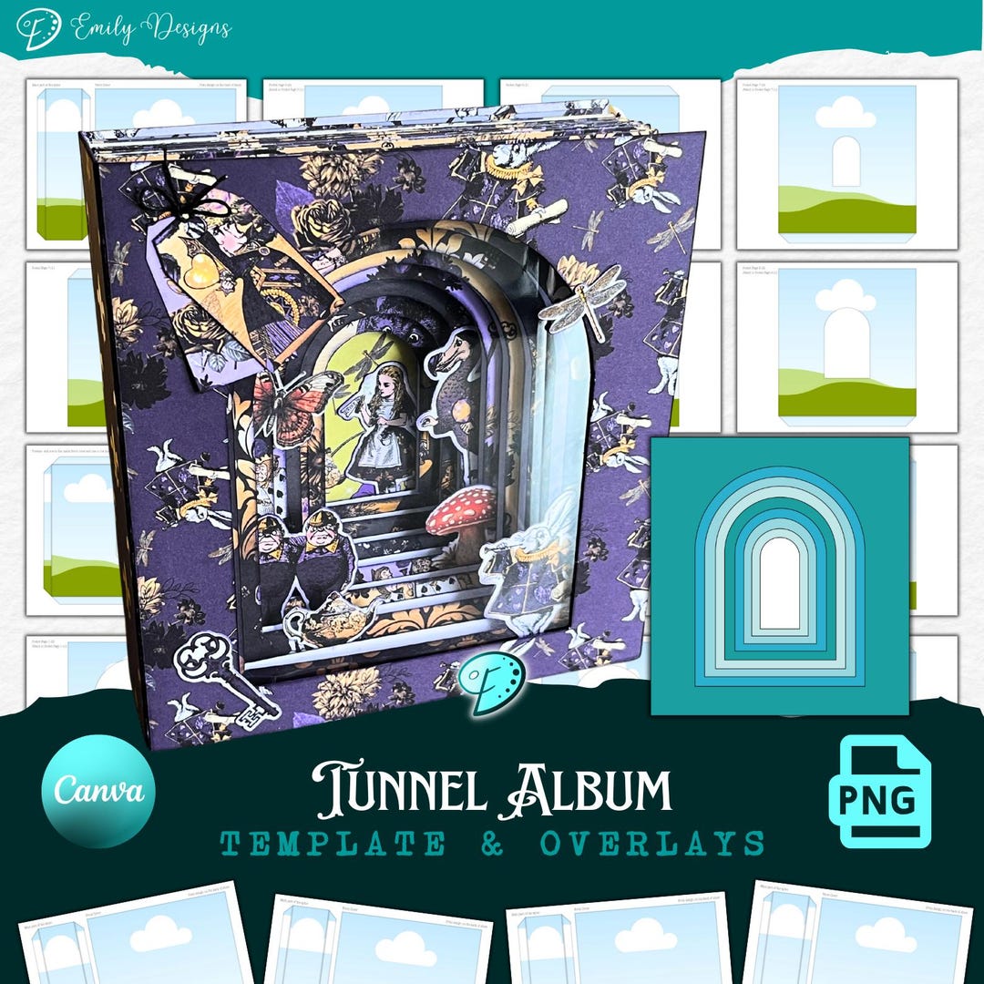 Tunnel Album Template | Junk Journal | Scrapbook | Ephemera | Printable ...