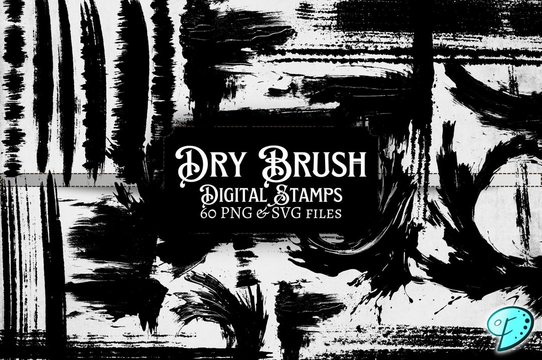 Dry Brush Digi Stamps | Digital | Overlay | Distressed | Junk Journal ...