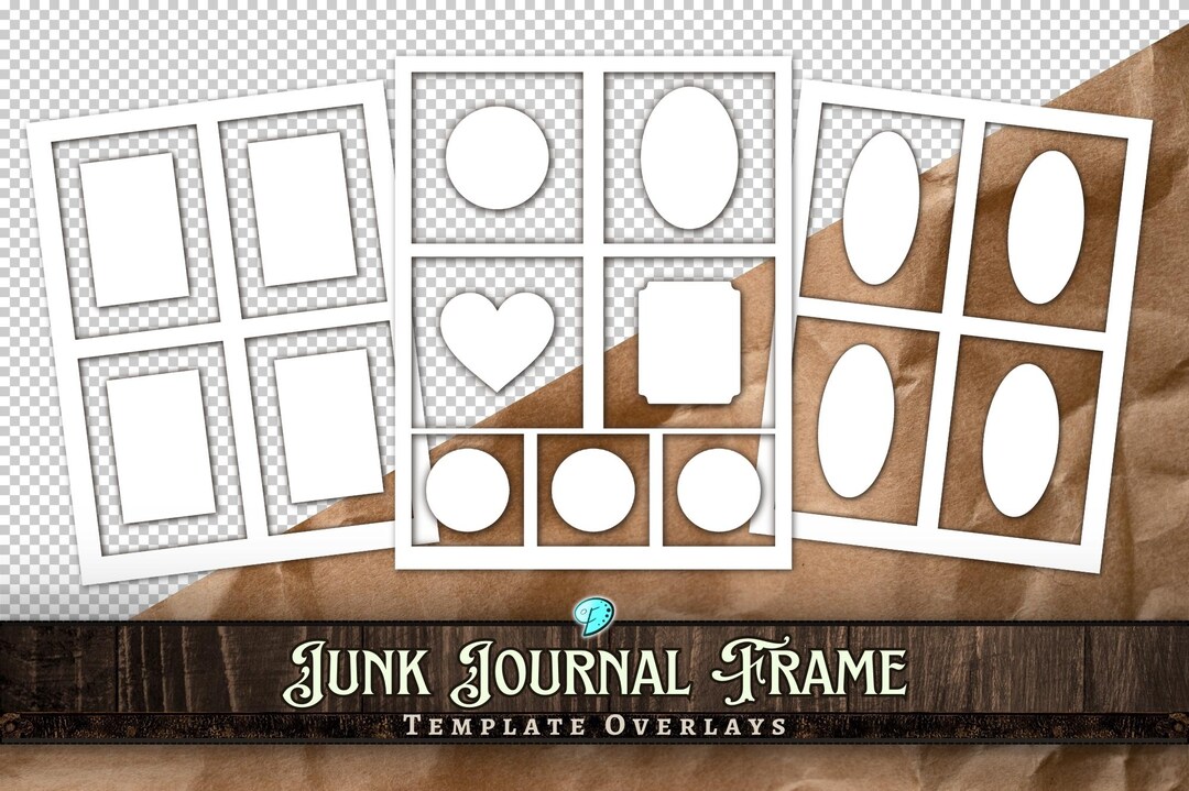 Junk Journal Frame Template Overlays | Background | Card Making ...