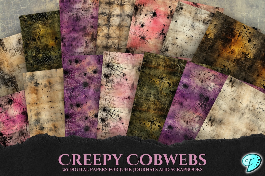 Creepy Cobwebs Printable Digital Papers: Scrapbook Paper, Printable ...