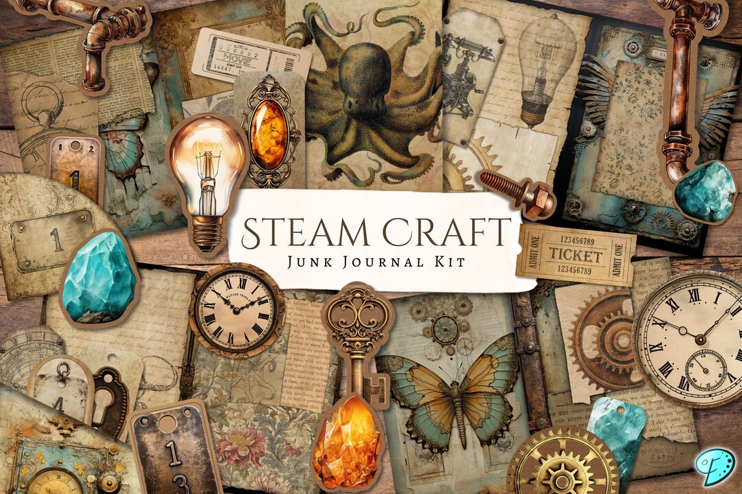 Steam Craft Junk Journal Kit | Scrapbook | Card Making | Vintage ...