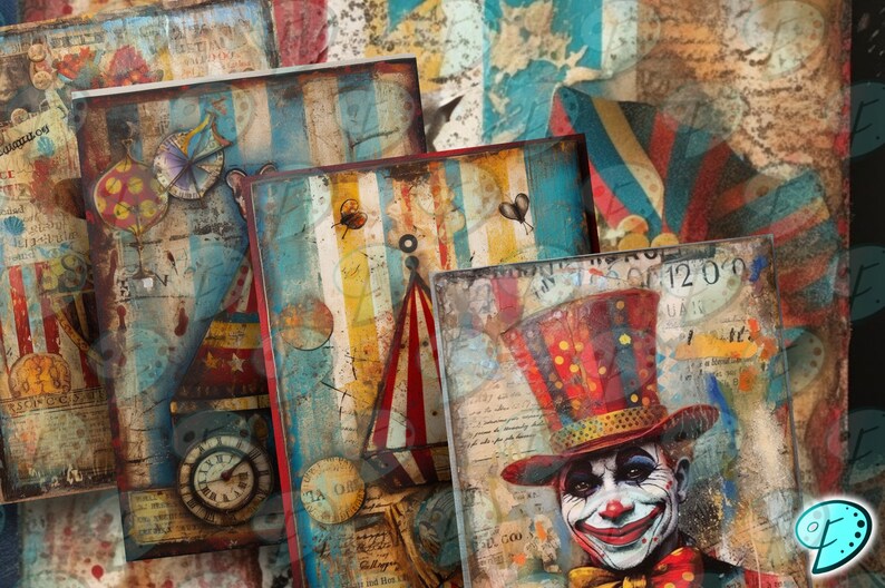 Carnival Magic Vintage Printable Digital Papers: Scrapbook Paper ...