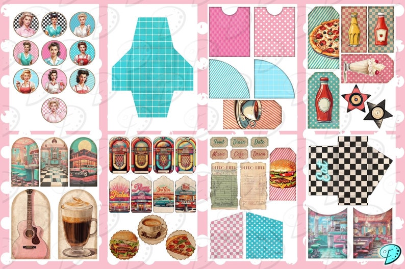 Retro Diner Junk Journal Kit | Ephemera | Antique | Vintage | Scrapbook ...