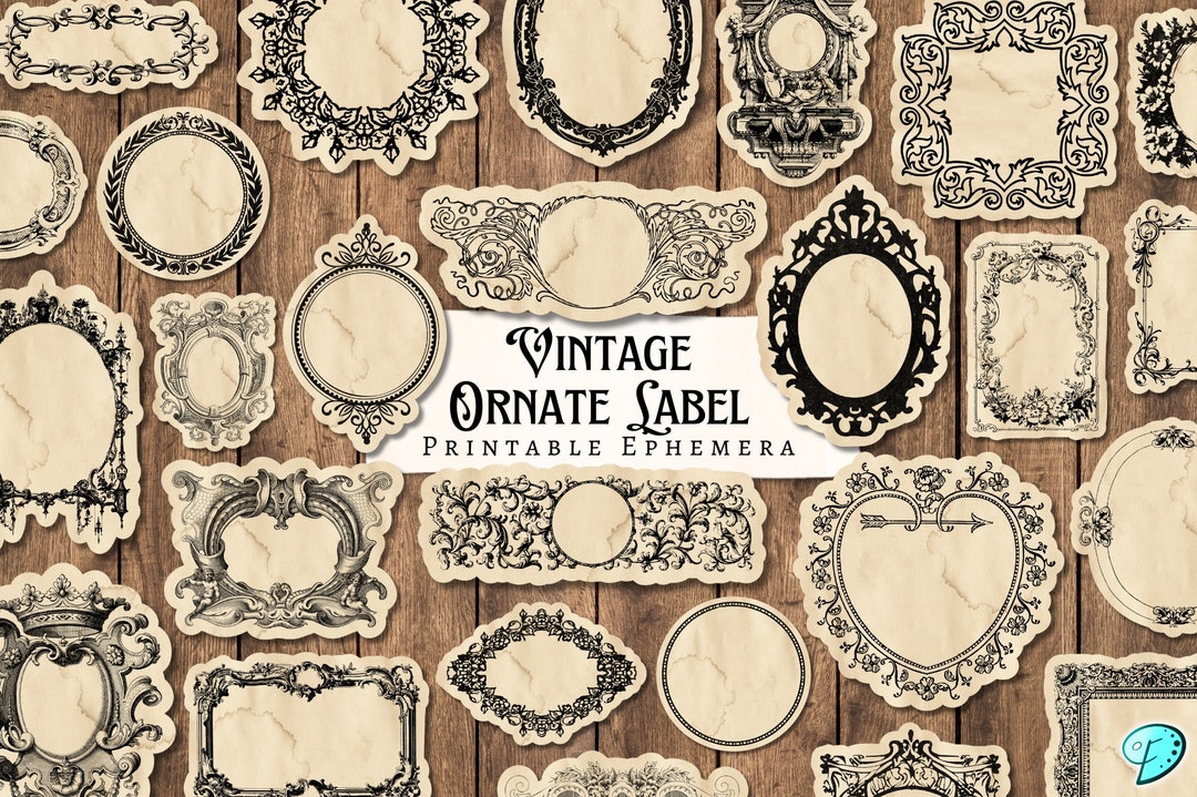 Vintage Ornate Label Printable Ephemera | Junk Journal | Scrapbook ...