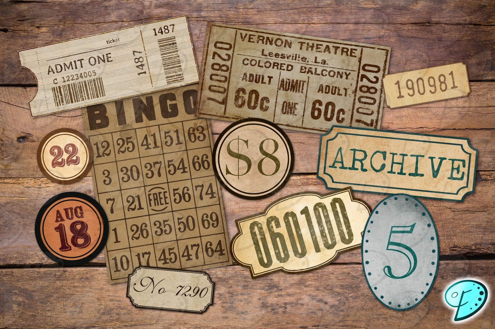 Vintage Junk Ephemera Printables Vol. 1 Antique Aged Printable Junk ...