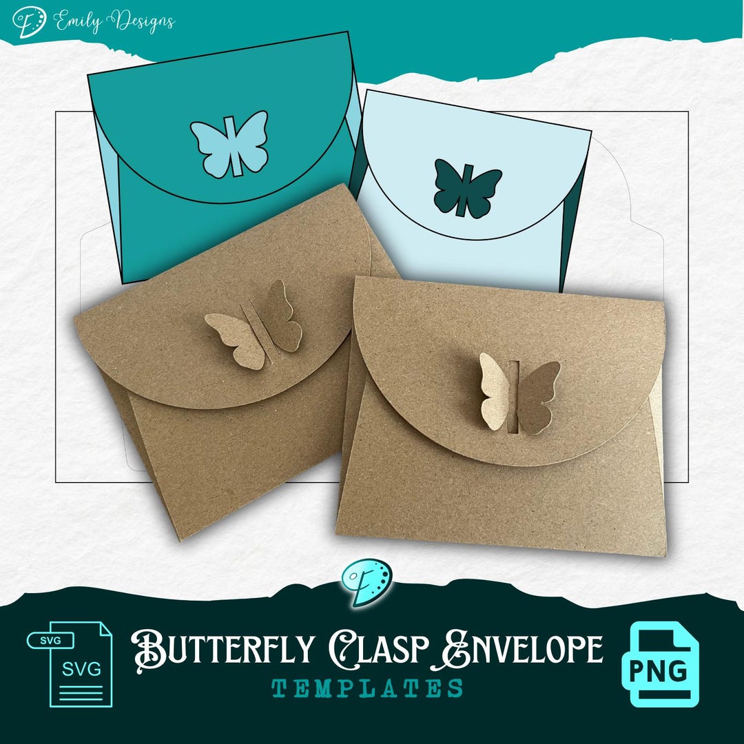 Butterfly Clasp Envelope Template | Junk Journal | Scrapbook | Ephemera ...