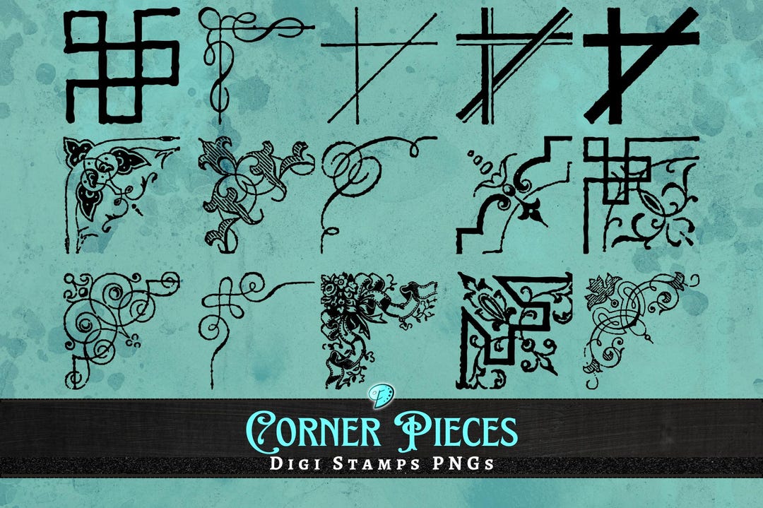 Corner Pieces Digi Stamps | Digital | Distressed | Junk Journal ...