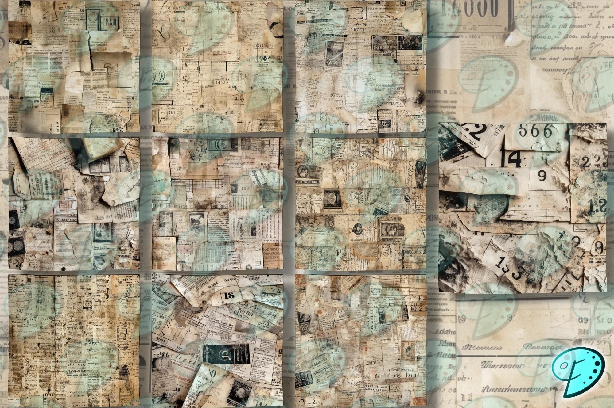 Grunge Torn Vintage Printable Digital Papers: Scrapbook Paper ...