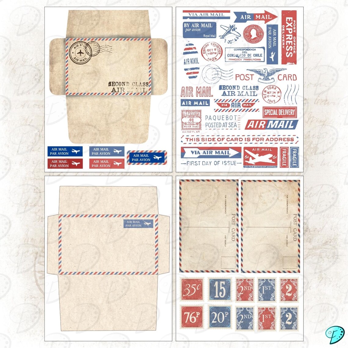 Letter Hub Postal Junk Journal Kit | Letter | Air Mail | Stamps | Junk ...