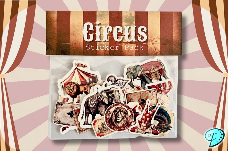Vintage Circus Stickers Vinyl Stickers Waterproof Clown - Etsy