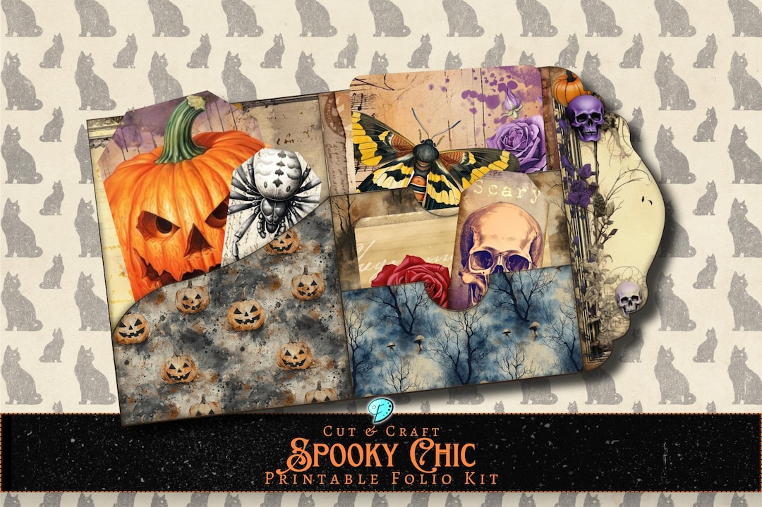 Cut and Craft Spooky Chic Folio Kit | Scrapbook | Digital | Skull ...