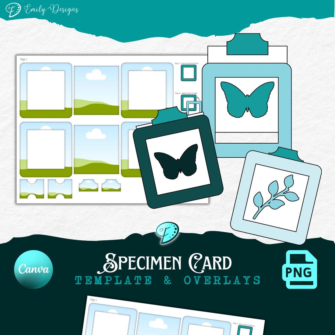 Specimen Card Template | Junk Journal | Scrapbook | Ephemera ...