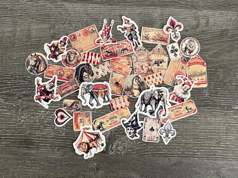 Vintage Circus Stickers Vinyl Stickers Waterproof Clown - Etsy