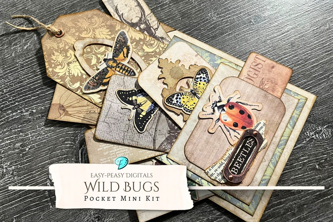 Easy-peasy Wild Bugs Printable Pocket Mini Kit | Ephemera | Vintage ...