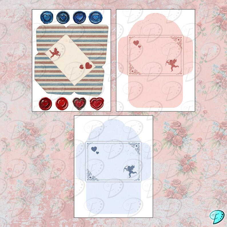 Cupid's Letter Hub Writing Kit | Scrapbook | Digital | Ephemera | Junk ...