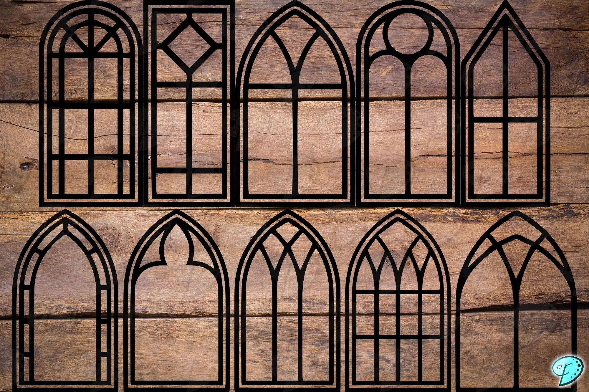 Cricut Window Frames PNG Shapes Digital Template Cutting Machine Junk ...