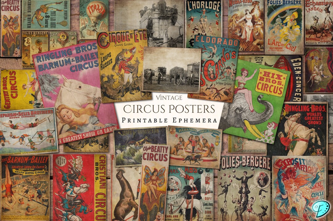 Vintage Circus Posters | Vintage | Ephemera | Fussy Cut | Junk Journal ...