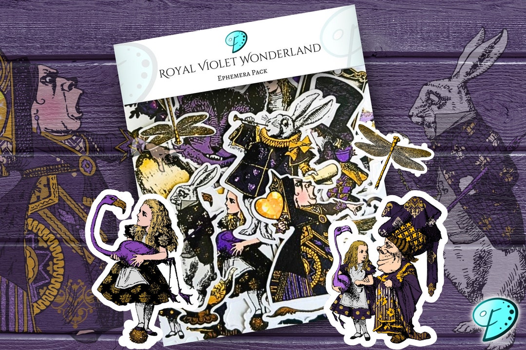 Royal Violet Wonderland Ephemera Pack | Junk Journal | Scrapbook | Card ...