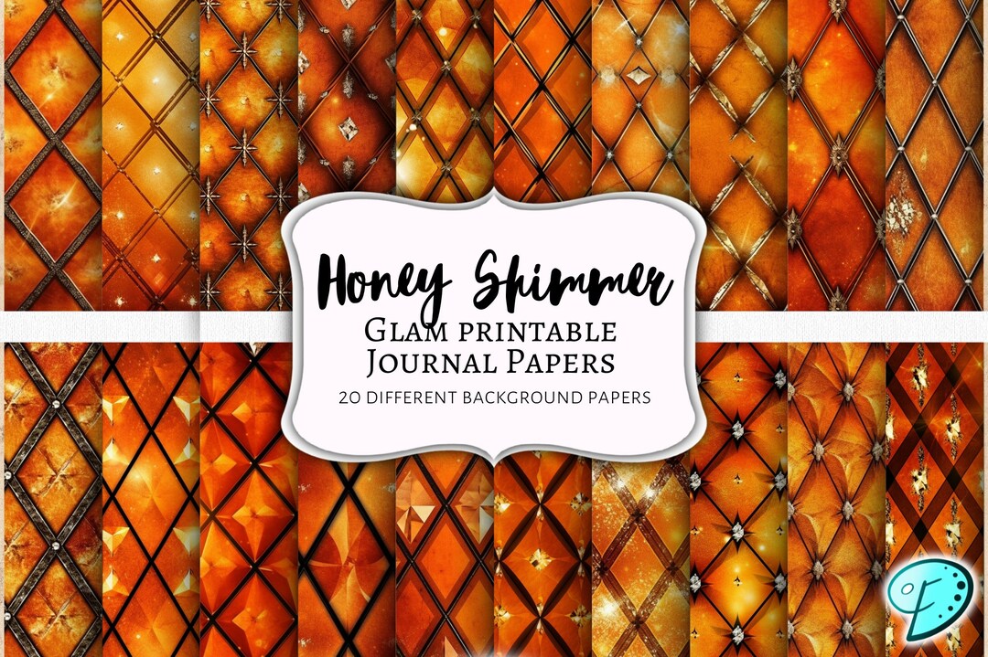 Honey Shimmer Printable Digital Papers: Scrapbook Paper, Printable ...