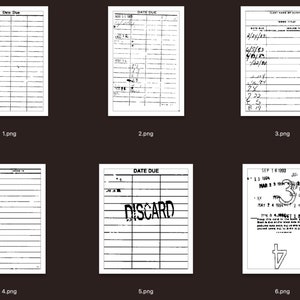 Library Card Stamps SVG PNG Bundle | Digital | Overlay | Distressed ...