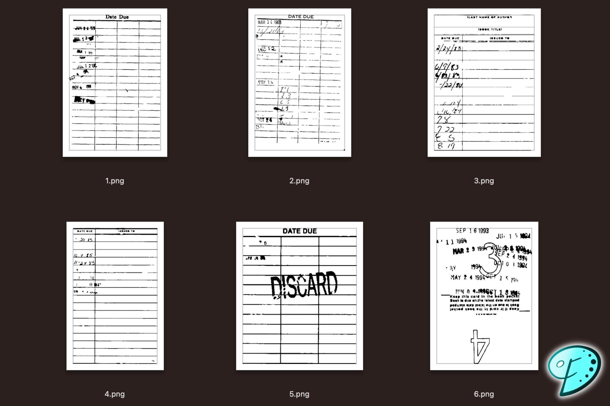 Library Card Stamps SVG PNG Bundle | Digital | Overlay | Distressed ...