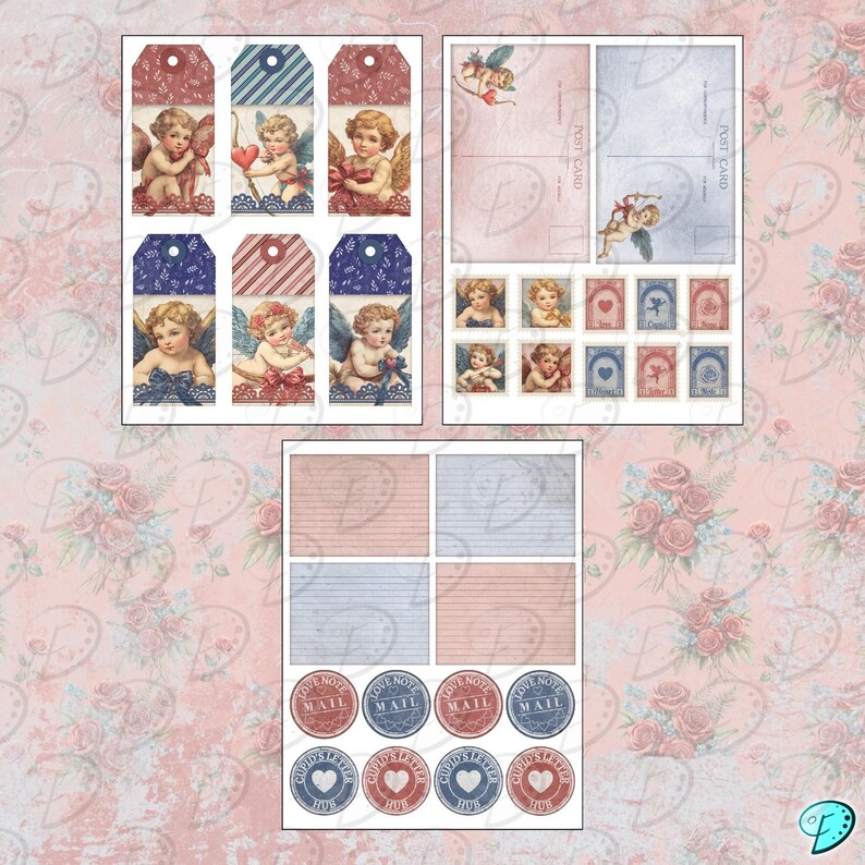 Cupid's Letter Hub Writing Kit | Scrapbook | Digital | Ephemera | Junk ...