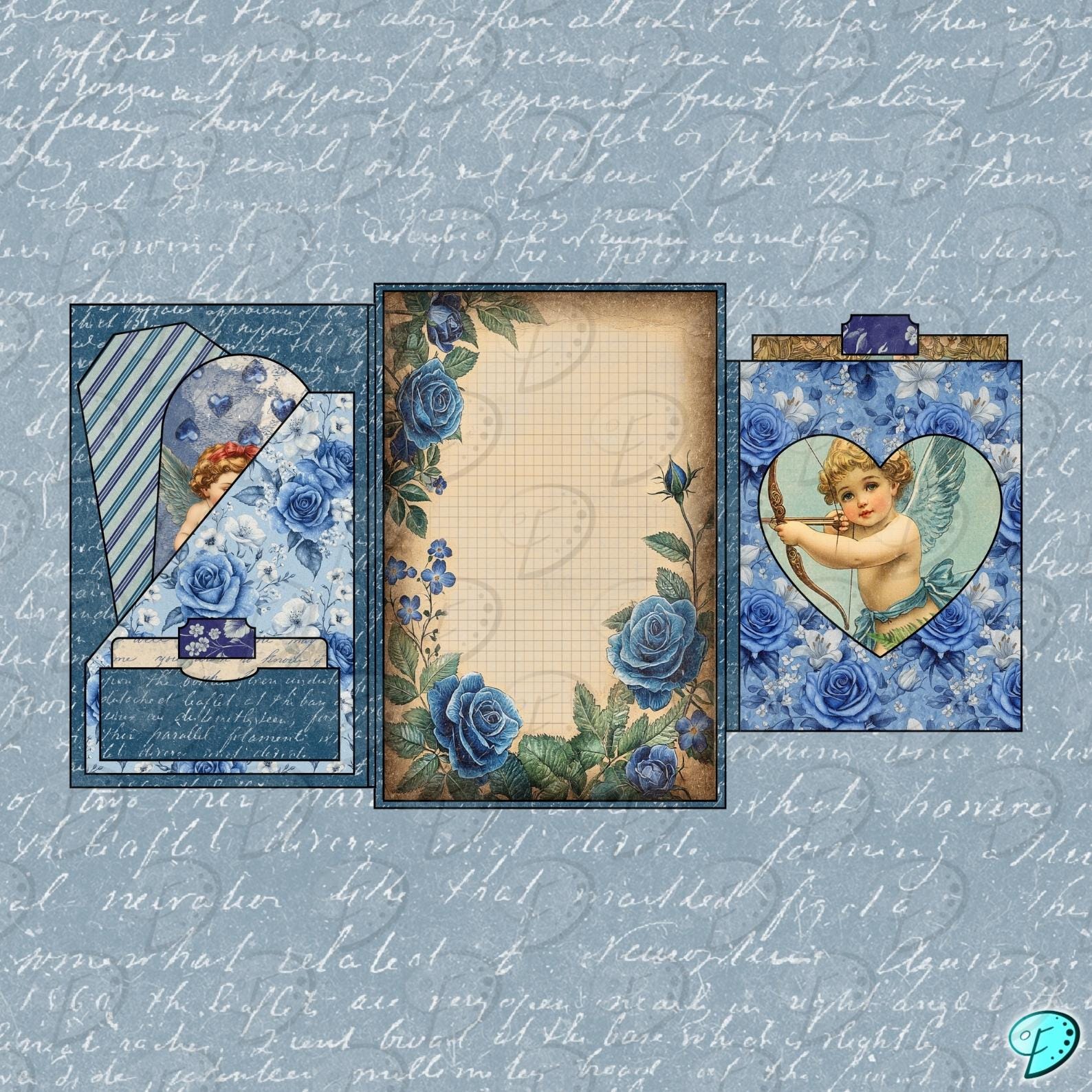 Cupid's Letter Hub Heart Window Folio Kit | Printable | Vintage ...