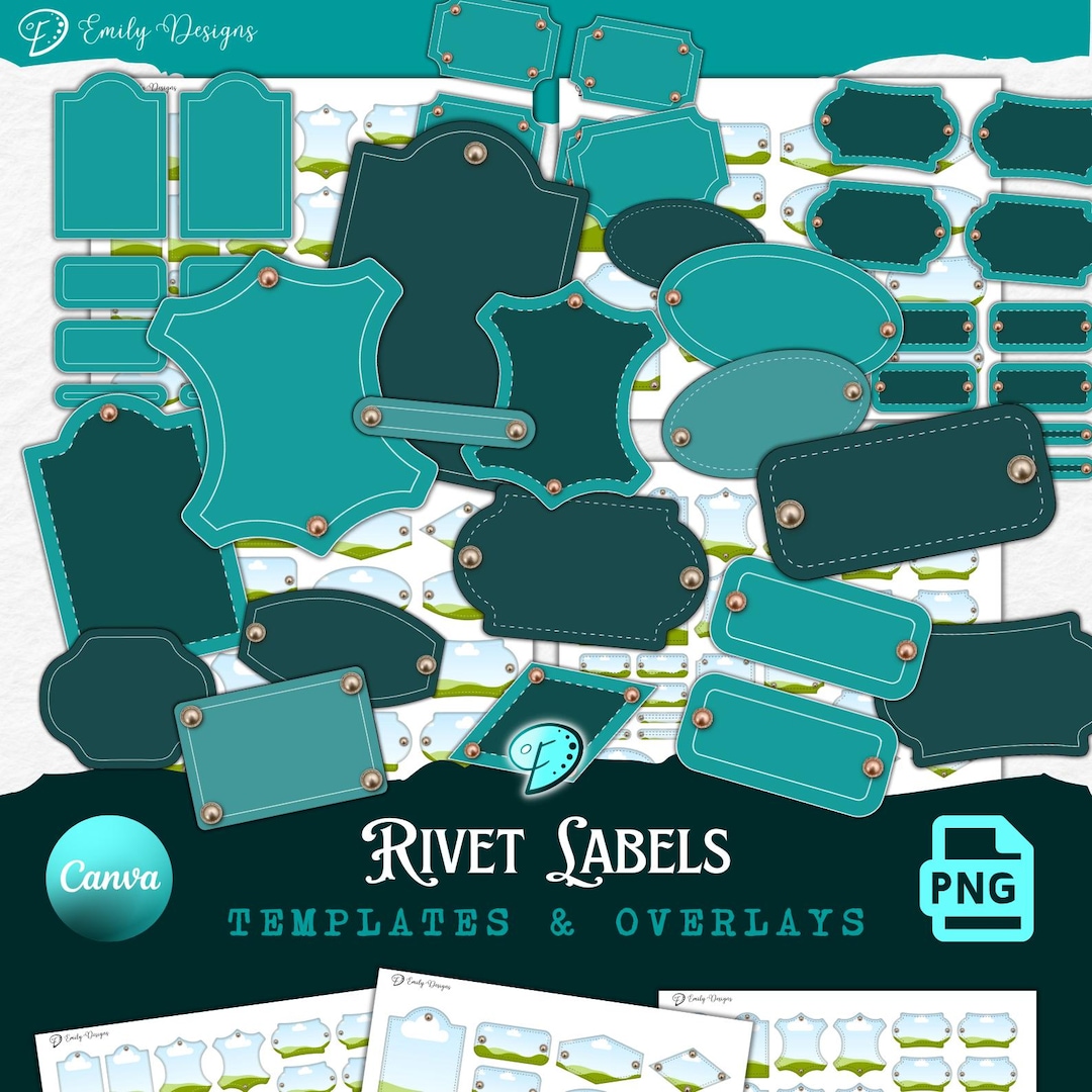 Rivet Labels Templates | Background | Junk Journal | Scrapbook ...