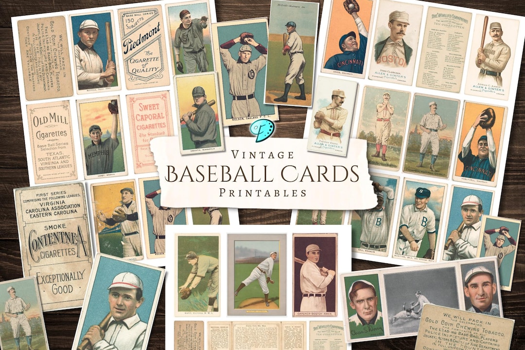 Vintage Baseball Card Printables | Digital | Ephemera | Junk Journal ...